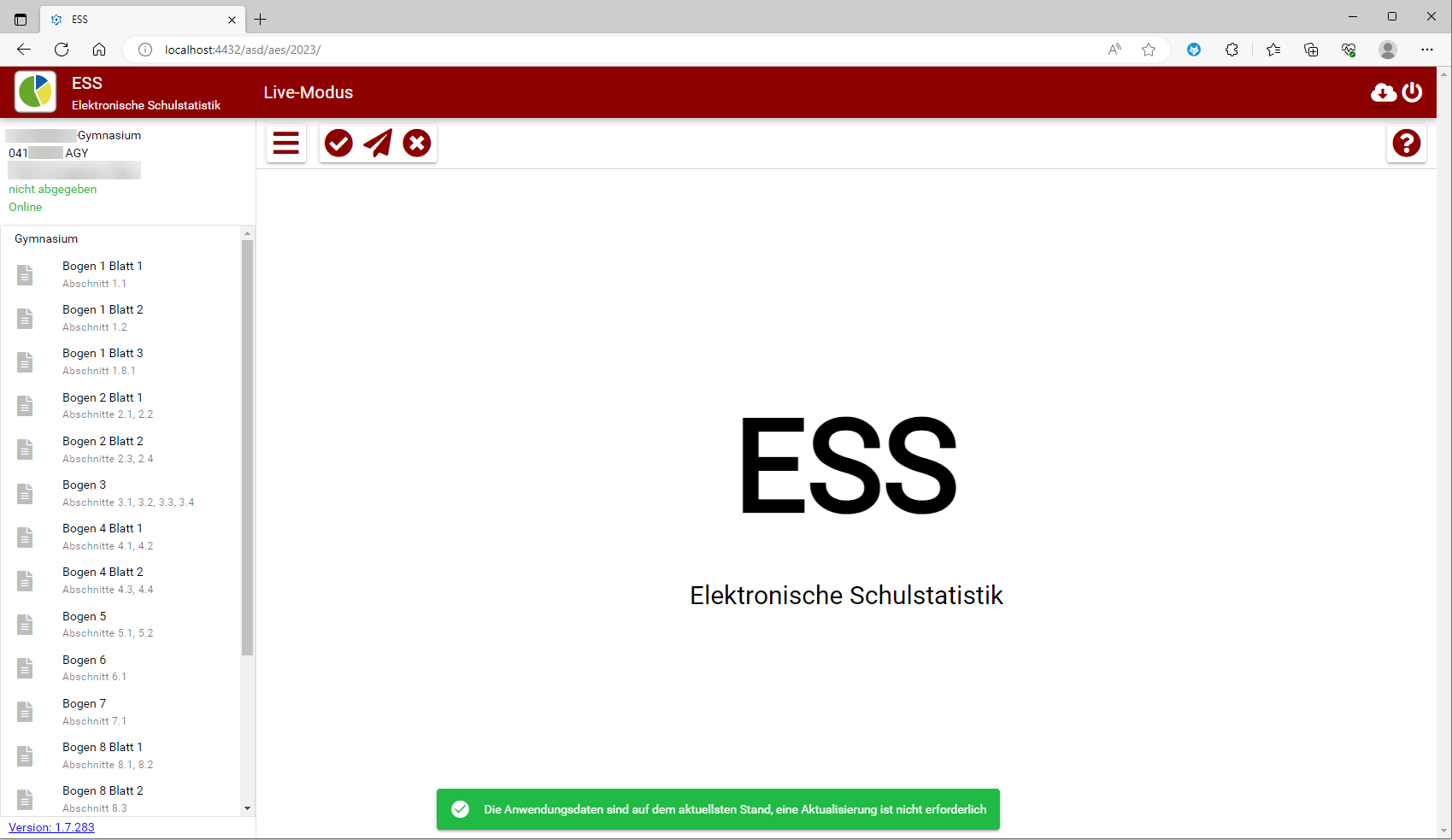 ESS-Aufruf vor Stichtag